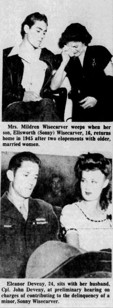 When 14-year-old 'Woo Woo Kid' Sonny Wisecarver got married in 1944 ...