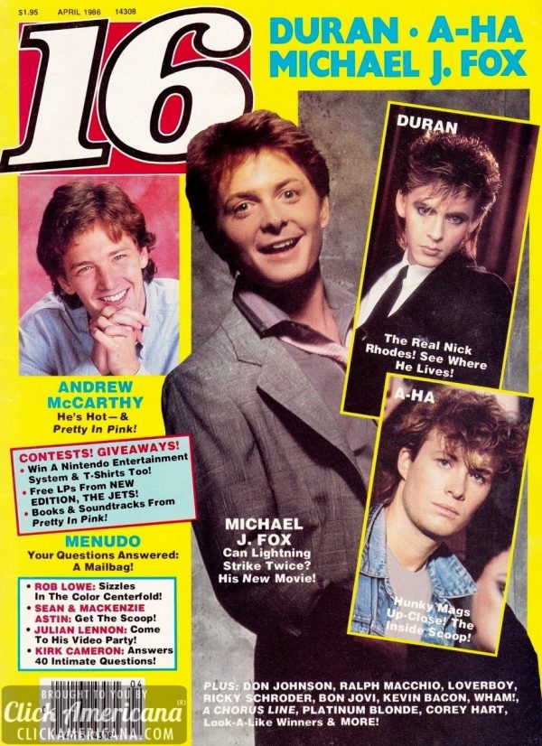 16 Magazine in the 1980s tracked the most popular teen heartthrobs ...