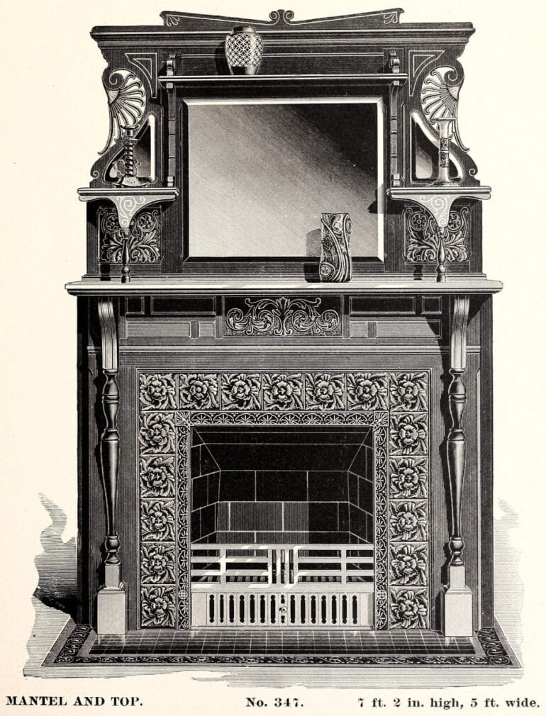 Two dozen fashionable Victorian fireplaces from the 1880s - Click Americana