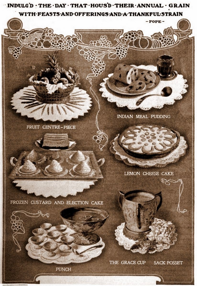 Thanksgiving dinner recipes from the Colonial days, as described in ...