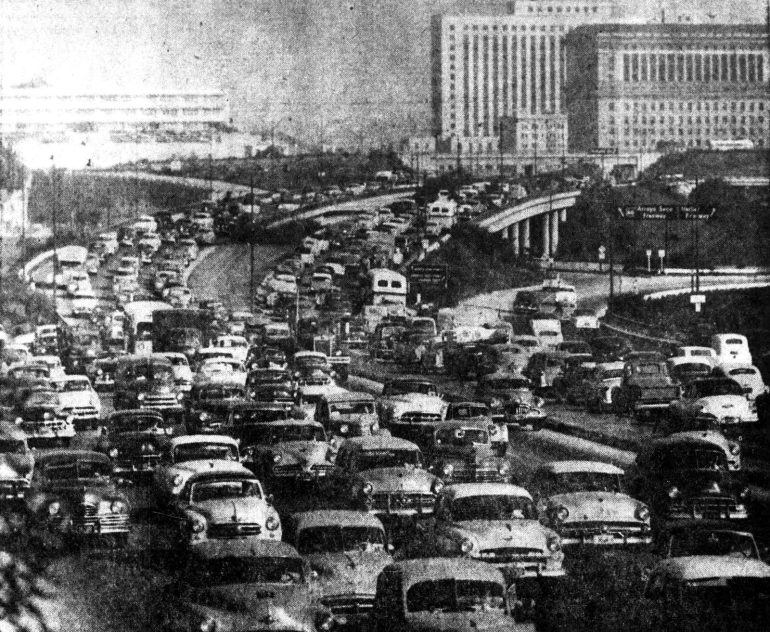 See what California rush hour traffic was like in the 1950s - Click ...