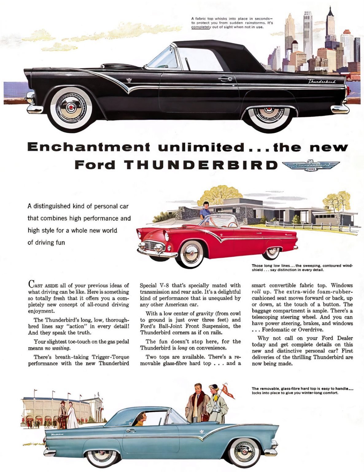 See how much 1950s Ford Thunderbirds changed during their first years ...