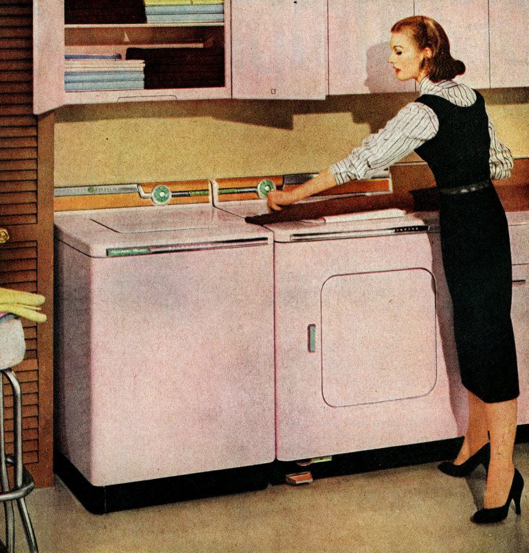 See pastel pink washers & dryers from the 50s & 60s - Click Americana