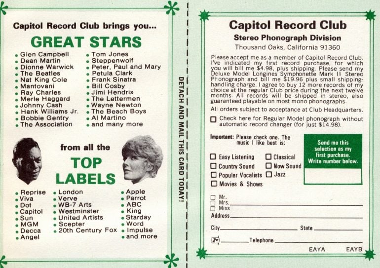 How Columbia House & other mail-order record clubs sold vinyl albums ...