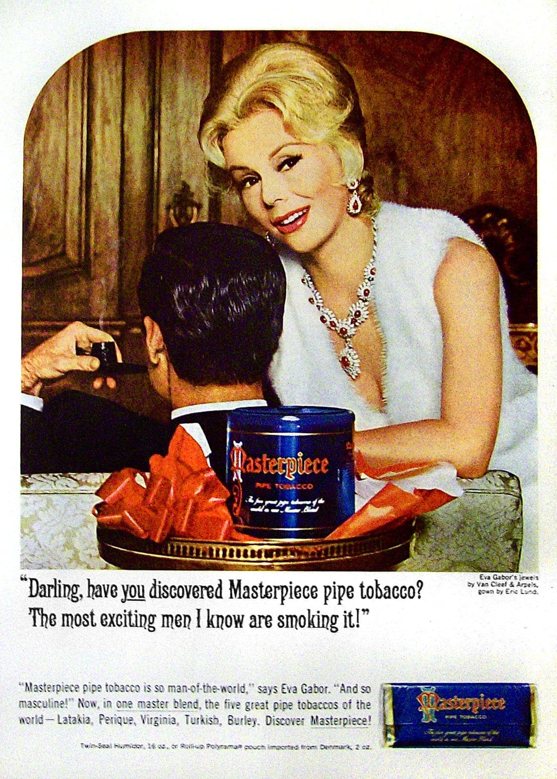 Darling - it's Eva Gabor for Masterpiece Tobacco (1960s) - Click Americana
