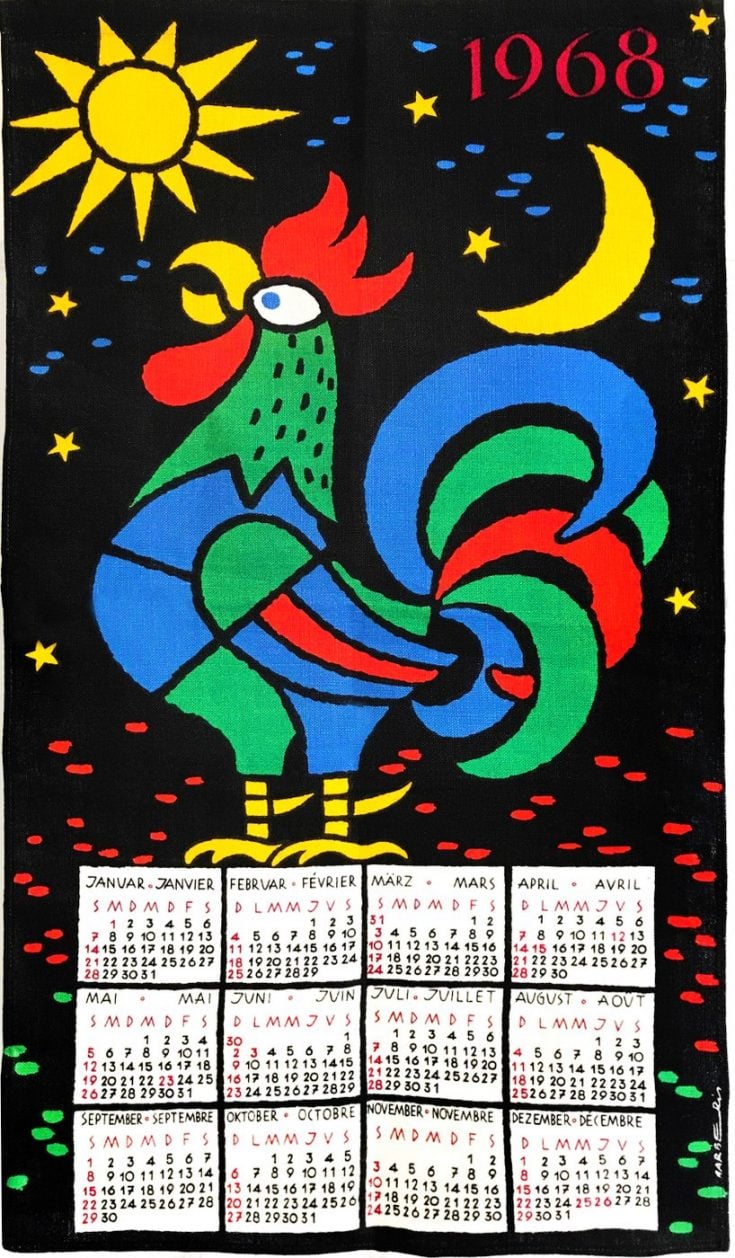 See 20 old-fashioned cloth calendars that lived on as kitchen ...