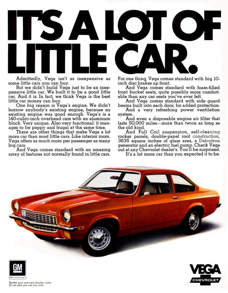 Look back at the Chevrolet Vega, the subcompact car Chevy produced from ...