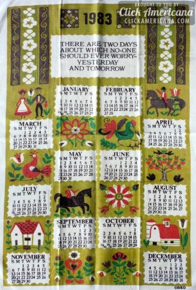 See 20 old-fashioned cloth calendars that lived on as kitchen ...