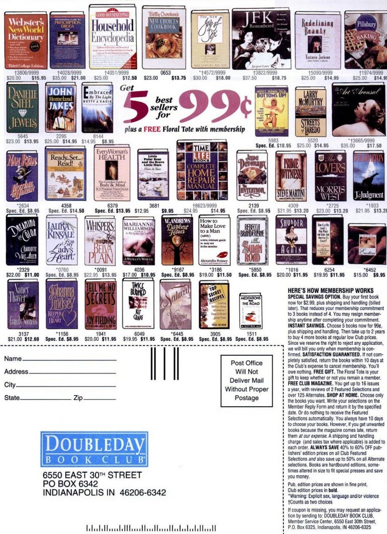 Vintage book clubs delivered romance, fiction, fantasy & more to millions of readers each month ...