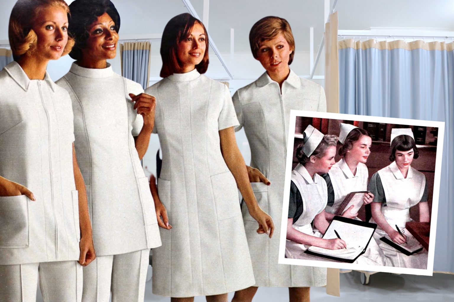 See how vintage nursing uniforms evolved from starched whites to comfy ...