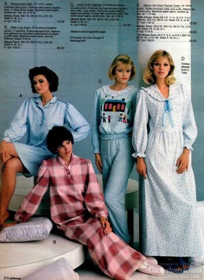 Goodnight, gals! '80s pajamas, old-fashioned flannel nightgowns & other ...