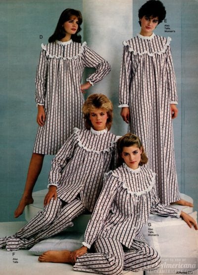 Goodnight, gals! '80s pajamas, old-fashioned flannel nightgowns & other ...