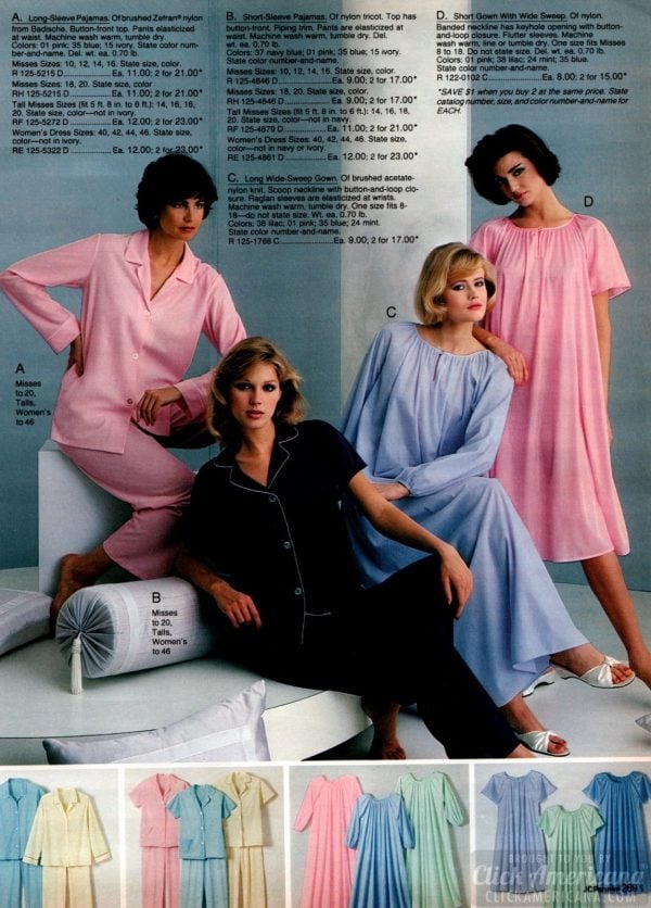 Goodnight, gals! '80s pajamas, old-fashioned flannel nightgowns & other ...