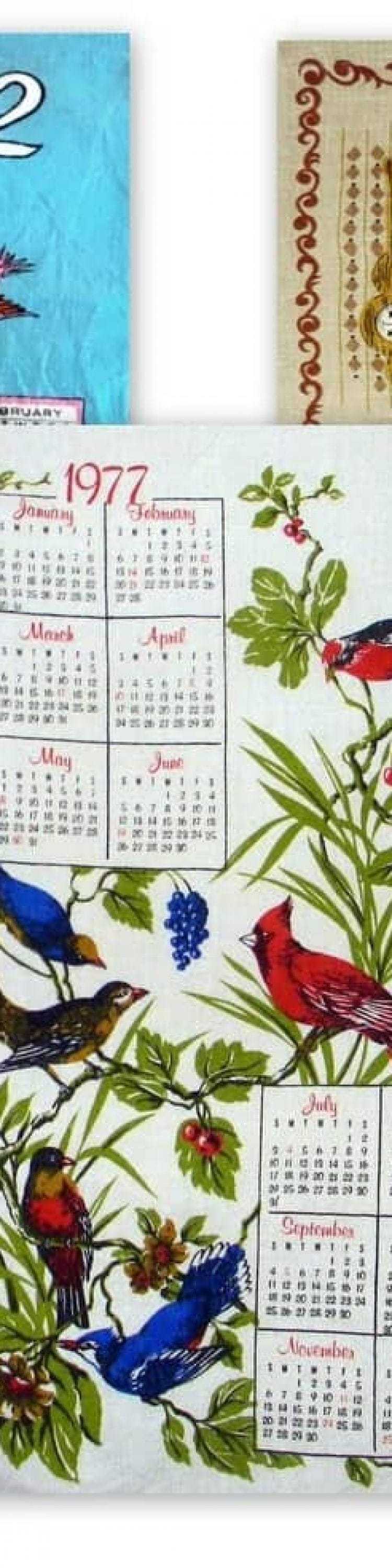 See 17 old-fashioned linen calendar towels that lived in retro kitchens ...