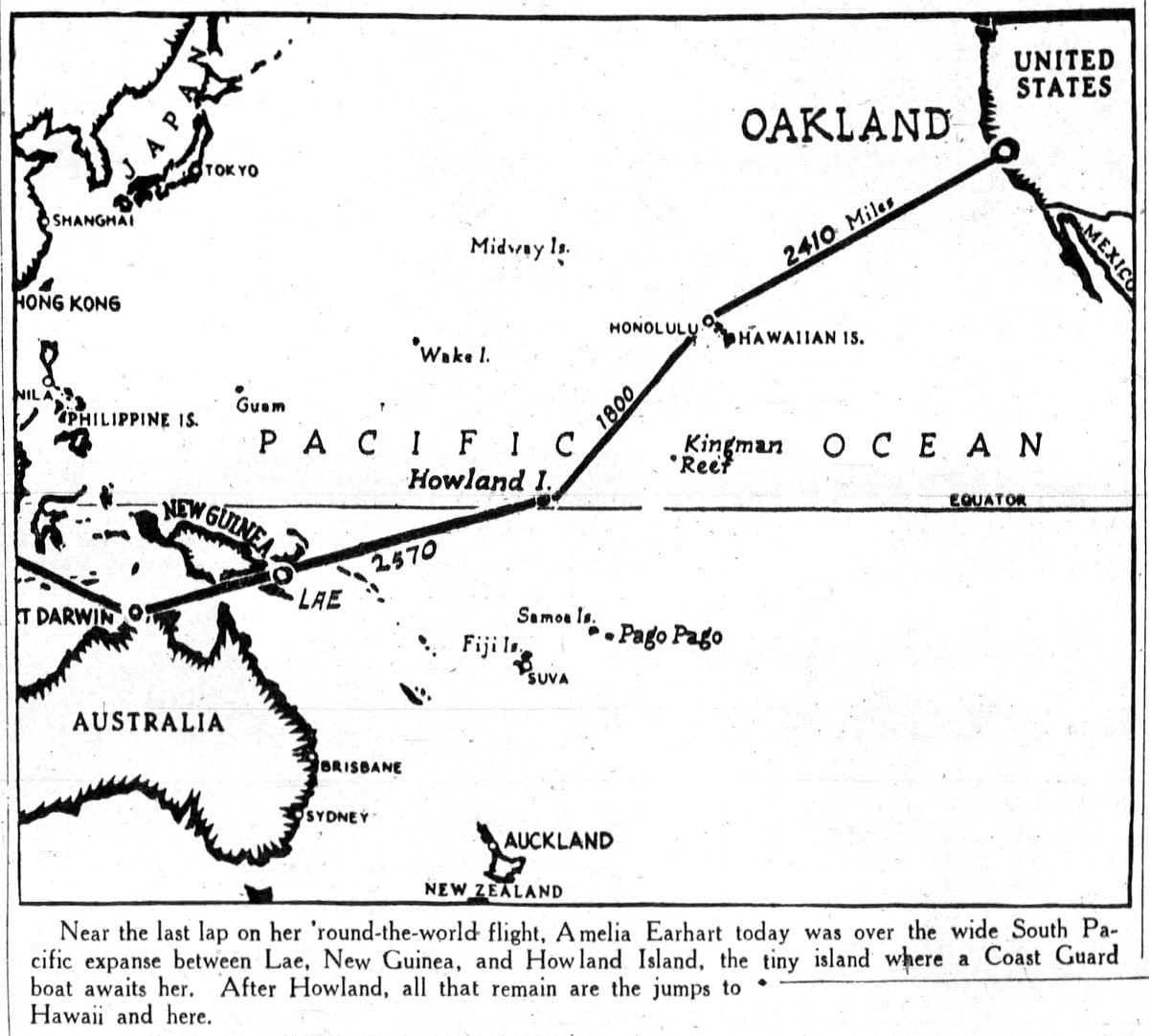 Amelia Earhart mystery: The world’s most famous missing pilot (1937 ...