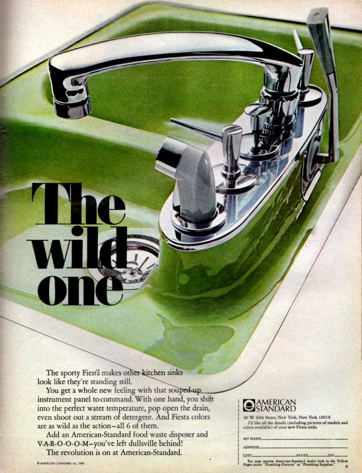 See colorful vintage kitchen sinks of the '60s & '70s - Click Americana