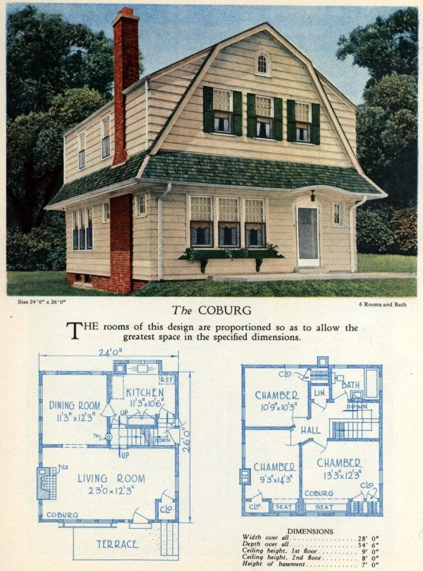 62 beautiful vintage home designs & floor plans from the 1920s - Click ...