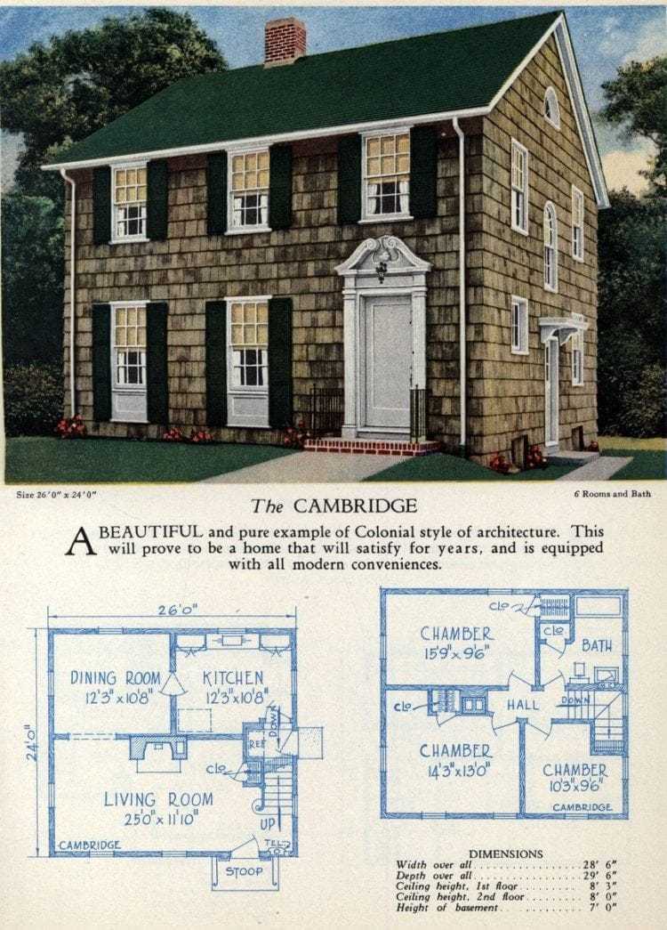 62 beautiful vintage home designs & floor plans from the 1920s - Click ...