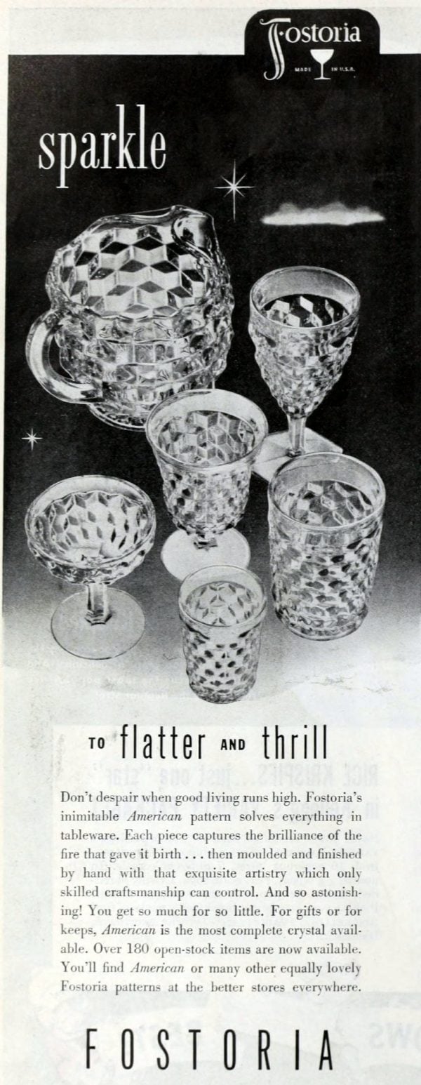 Vintage Fostoria glass: 100+ gorgeous patterns, colors & styles of the ...