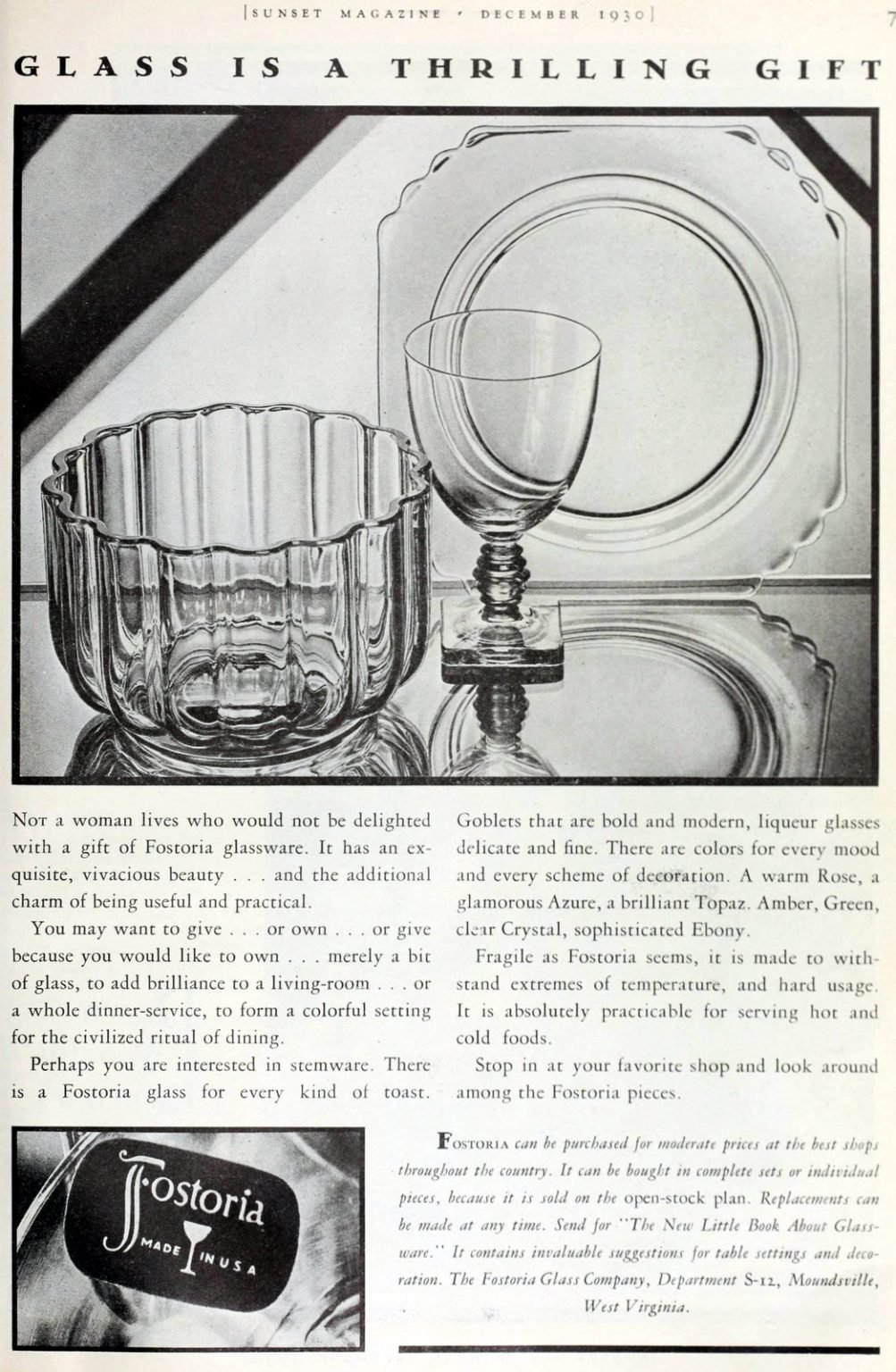 Vintage Fostoria glass: 100+ gorgeous patterns, colors & styles of the ...