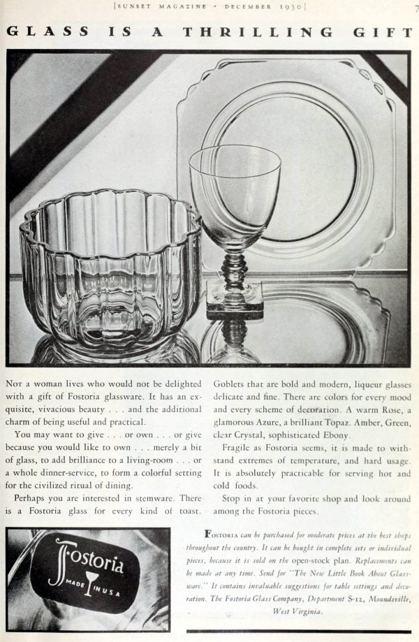 Vintage Fostoria glass: 100+ gorgeous patterns, colors & styles of the ...