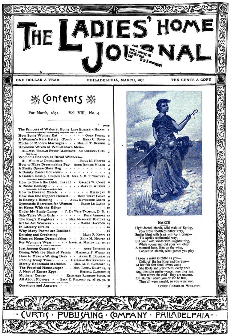 Antique Ladies' Home Journal magazine covers & subjects from the ...