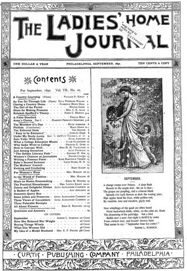 Antique Ladies' Home Journal magazine covers & subjects from the ...