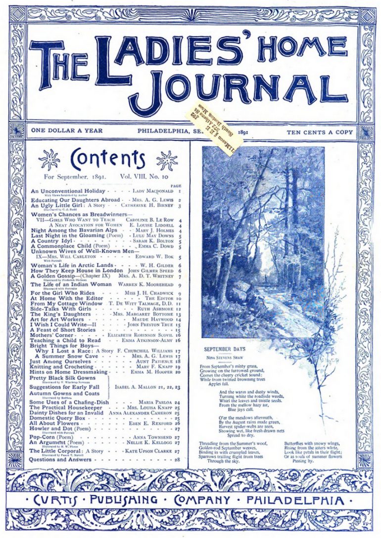 Antique Ladies' Home Journal magazine covers & subjects from the ...