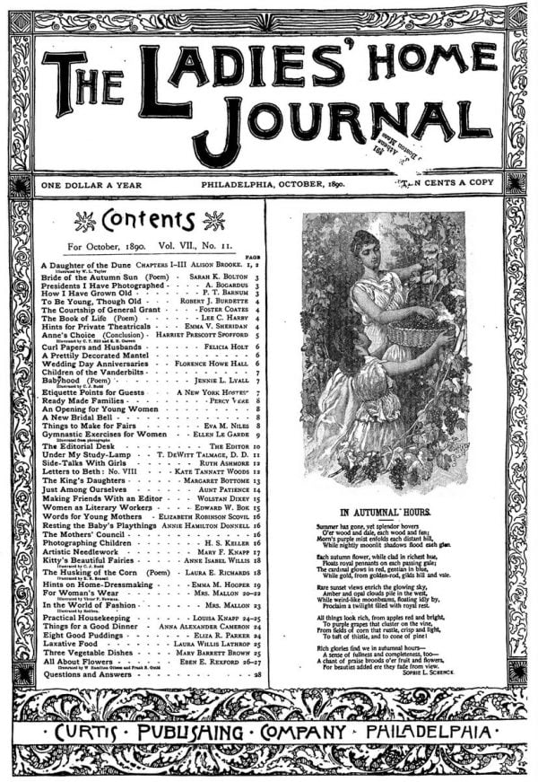 Antique Ladies' Home Journal magazine covers & subjects from the ...