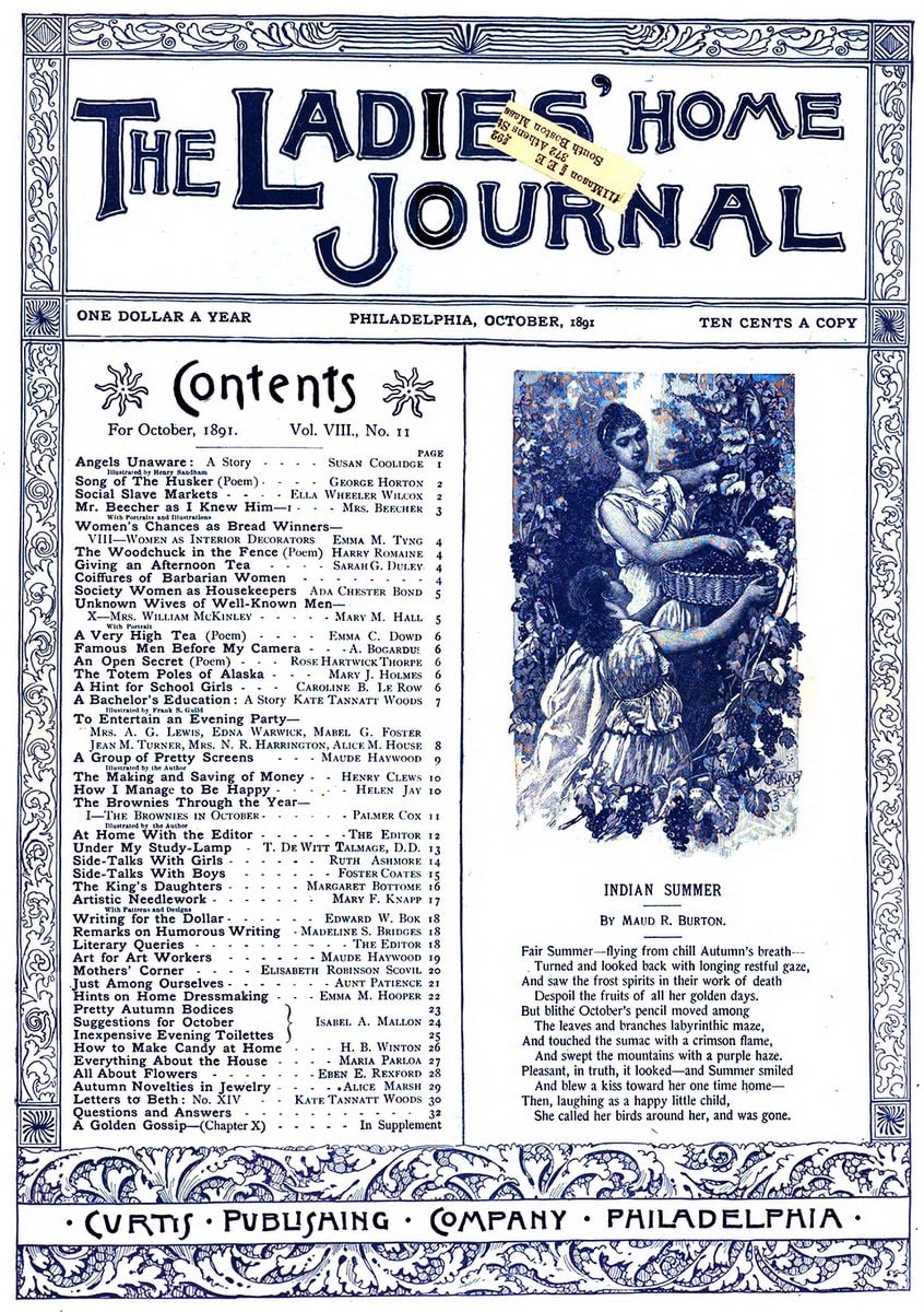 Antique Ladies' Home Journal magazine covers & subjects from the ...