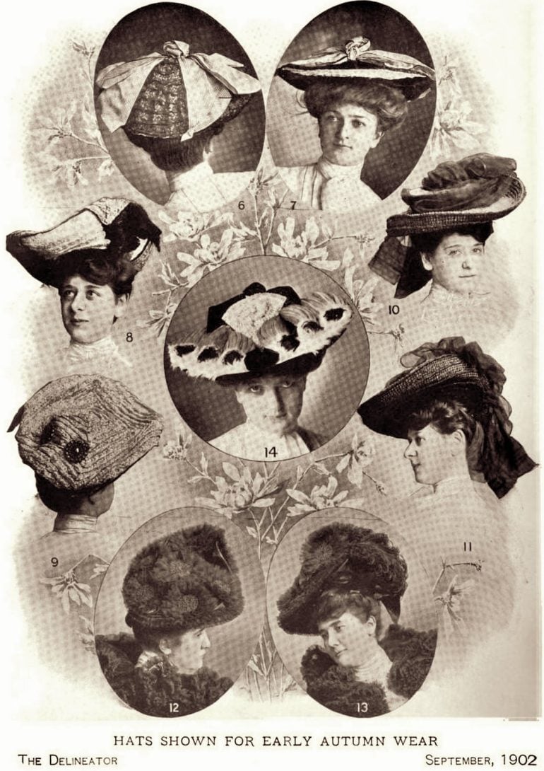 Vintage hats from the 1900s: What fashionable women were wearing at the ...