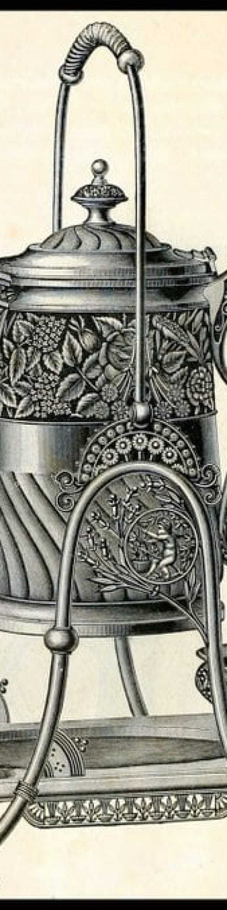 6 stunning silver Victorian tilting water pitchers (1889) - Click Americana