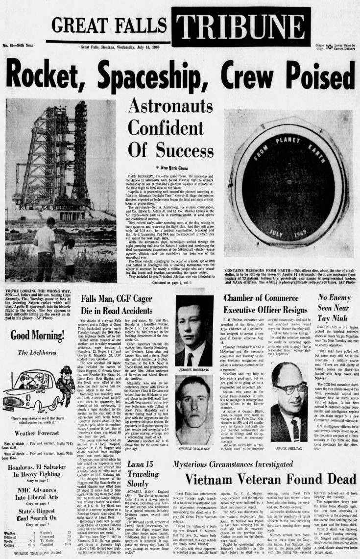 To the moon! 20 newspaper headlines from the Apollo 11 launch on July ...