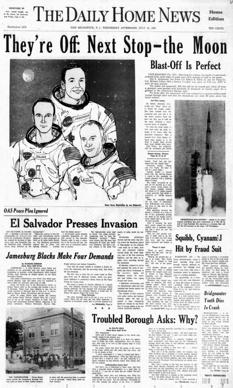 To the moon! 20 newspaper headlines from the Apollo 11 launch on July ...