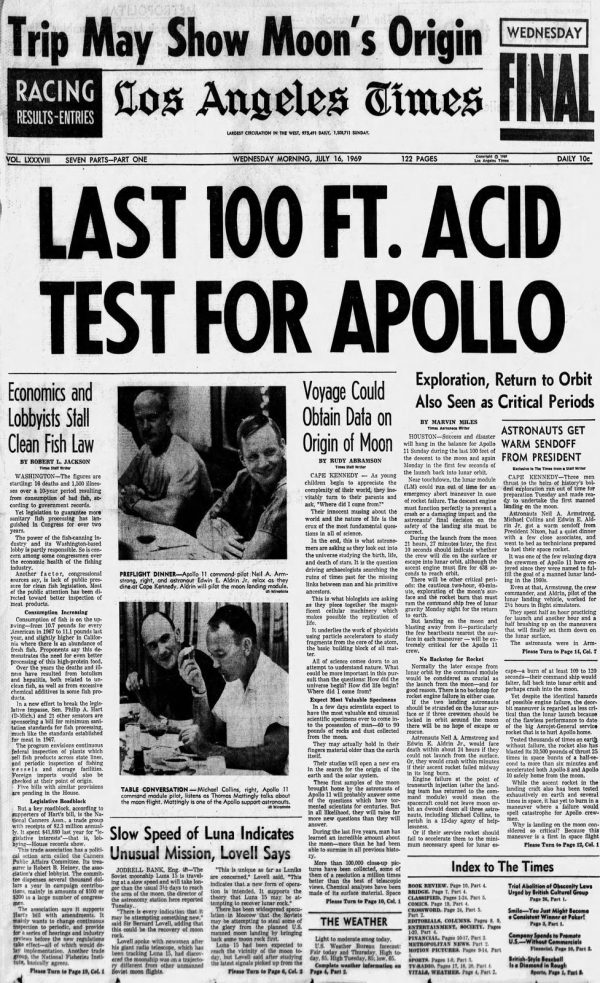 To the moon! 20 newspaper headlines from the Apollo 11 launch on July ...