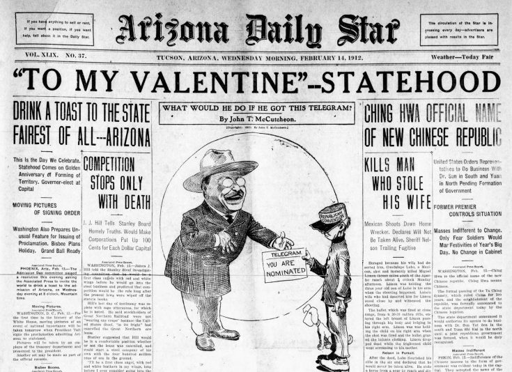 See old Arizona, and how it became the 48th state of the United States ...