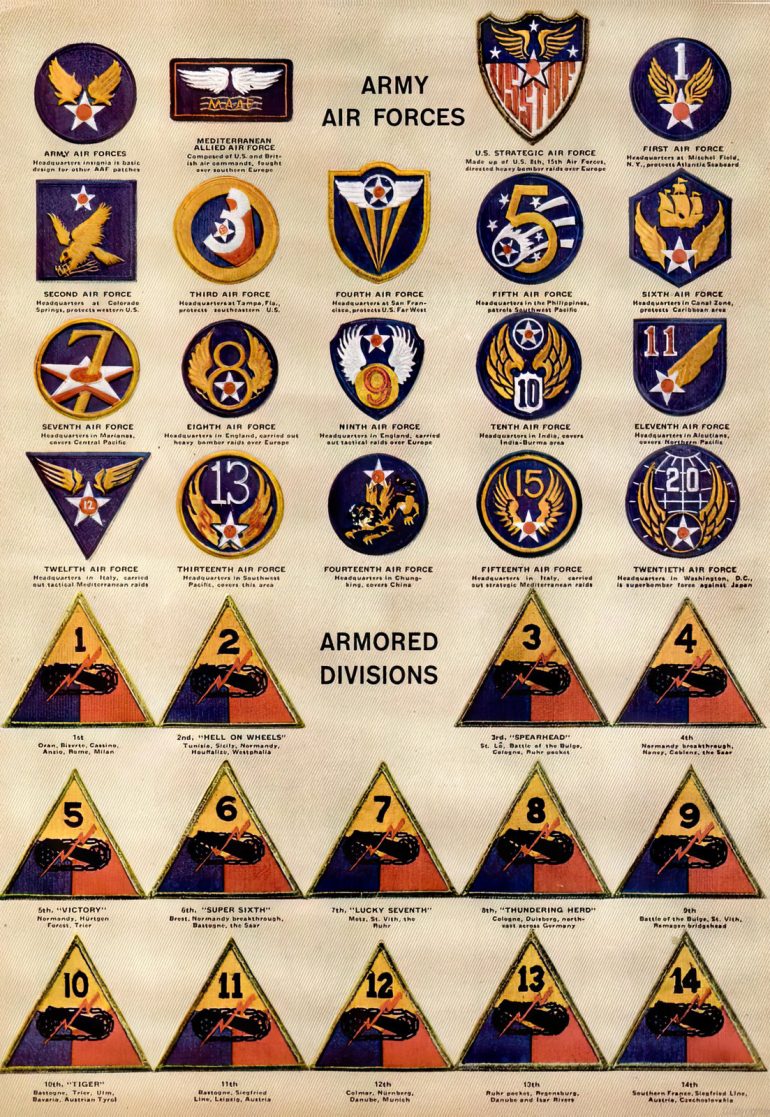 See dozens of vintage US Army & Navy shoulder insignia, plus WWII ...