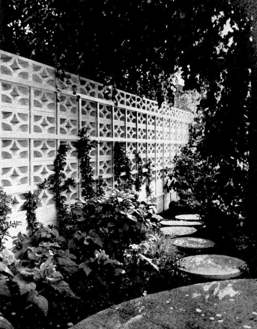 Decorative concrete block offered privacy & light for mid-century ...
