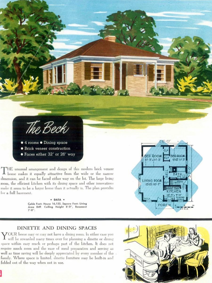 1940s house plans: Small vintage starter home designs - Click Americana