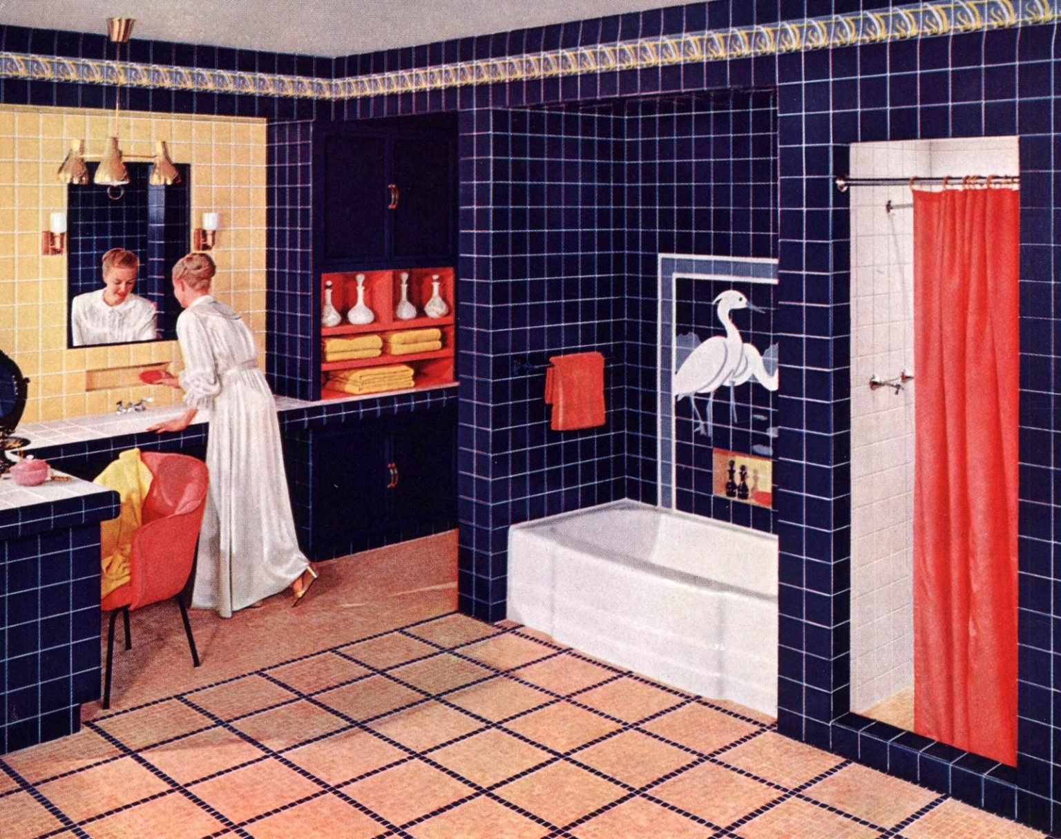 36 vintage 1950s bathroom tile design ideas - Click Americana