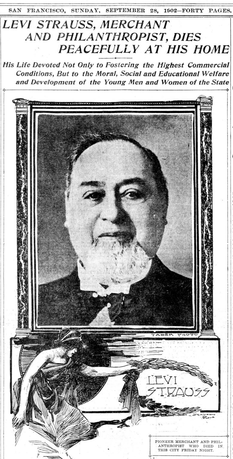 Blue jeans inventor Levi Strauss died peacefully at his home back in ...