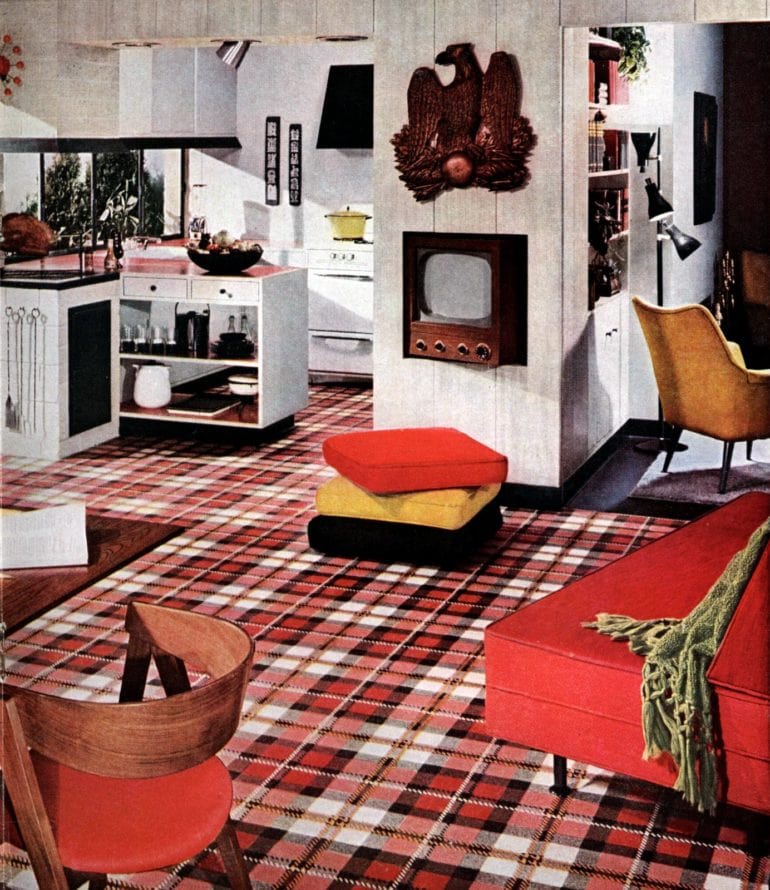 Vintage home style: 1950s vinyl floor tiles in square patterns - Click ...