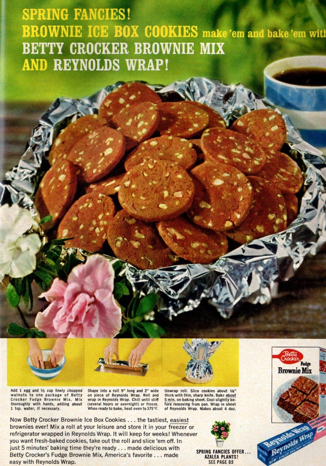 Brownie icebox cookies, made with brownie mix - Click Americana