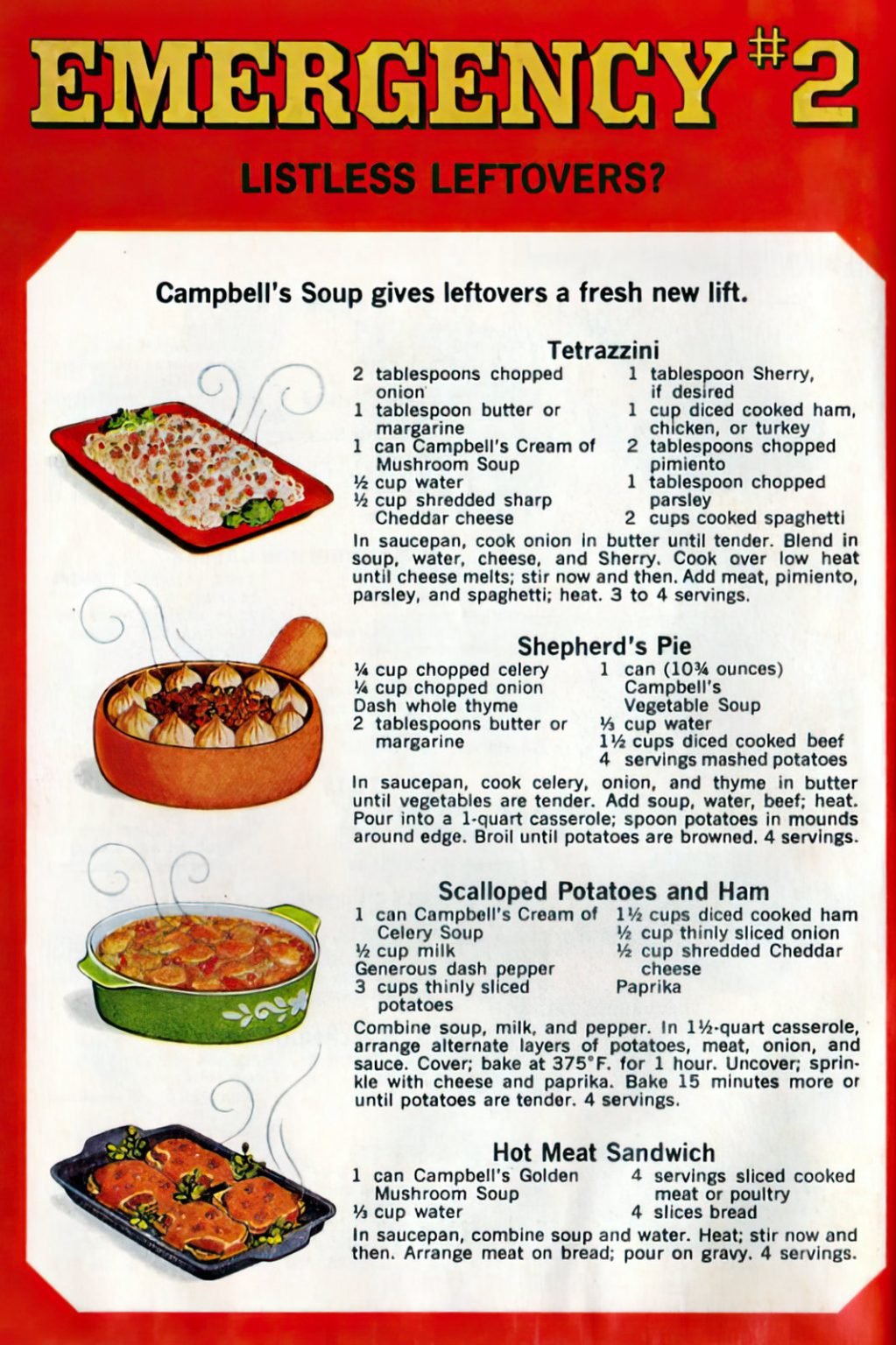 20 recipes from Campbell's emergency dinner cookbook (1968) - Click ...