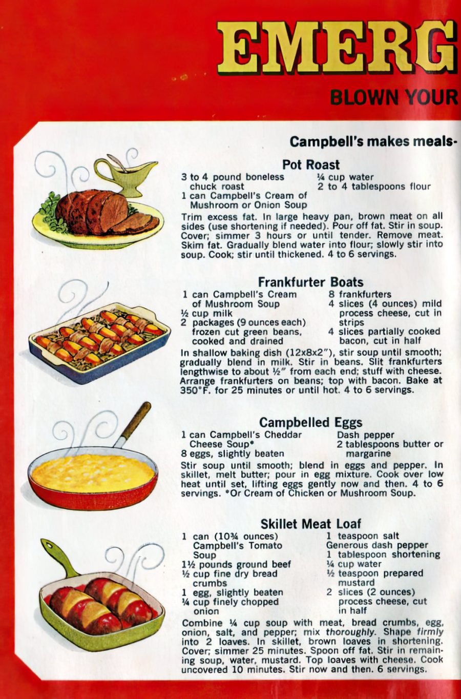 20 recipes from Campbell's emergency dinner cookbook (1968) - Click ...