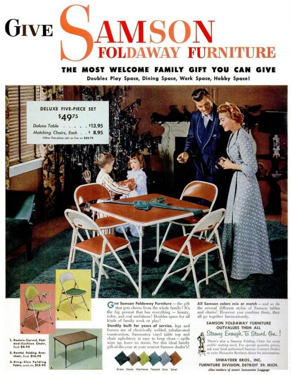 See the vintage card tables & folding furniture almost everyone used to ...