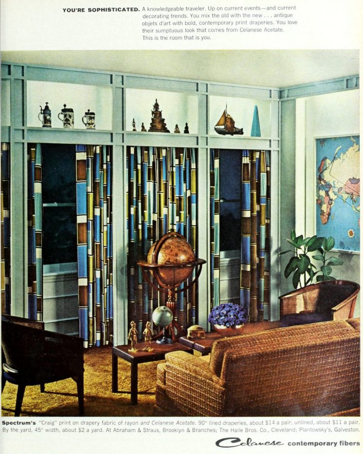 Vintage home decorating fabric styles for the sixties (1965) - Click ...
