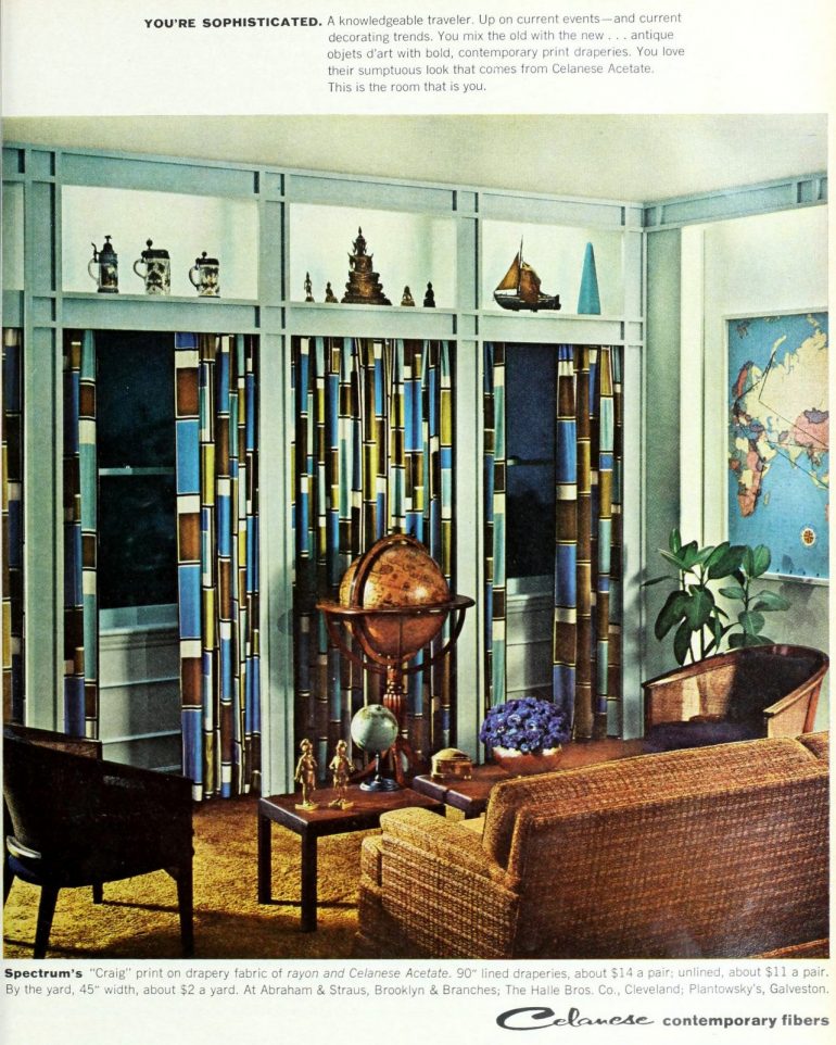 Vintage home decorating fabric styles for the sixties (1965) - Click ...