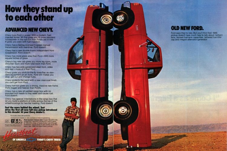 Chevy vs Ford pickup trucks, as seen from one point of view (1987 ...