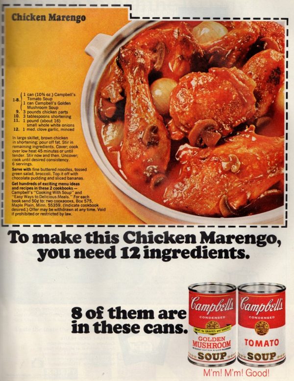 Campbell's easy Chicken Marengo recipe (1967) - Click Americana